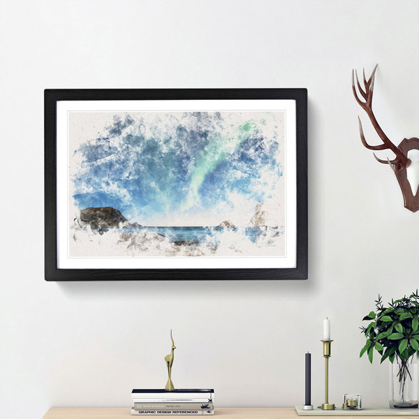 East Urban Home Northern Lights in Iceland - Picture Frame Graphic Art ...