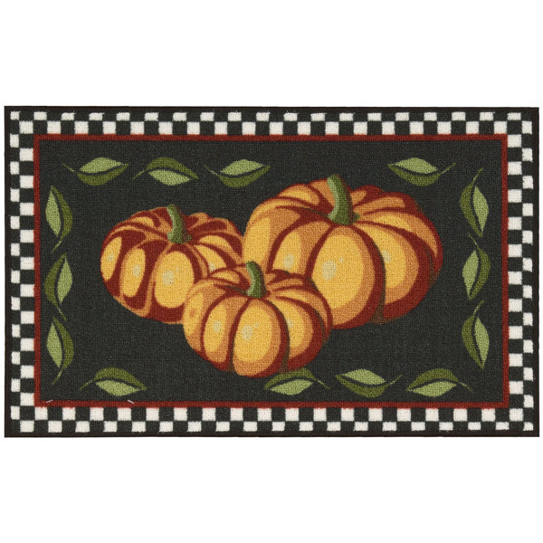 The Holiday Aisle® Pumpkins Kitchen Mat | Wayfair