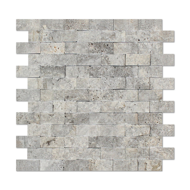 Stone & Tile Shoppe, Inc. Titanium Travertine Brick Joint Mosaic Wall ...