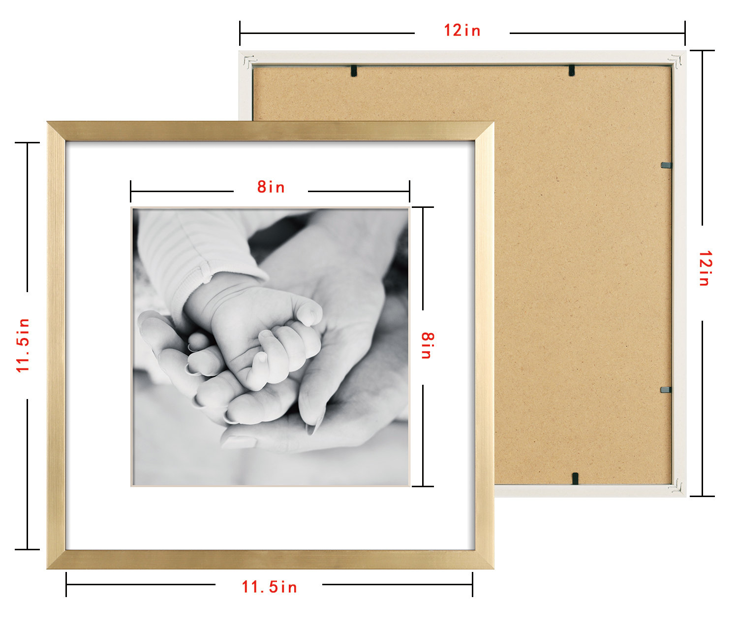 Mercer41 Xylee 12x12 Square Matted Gold Gallery Wall Frame Set-Set of 9 ...