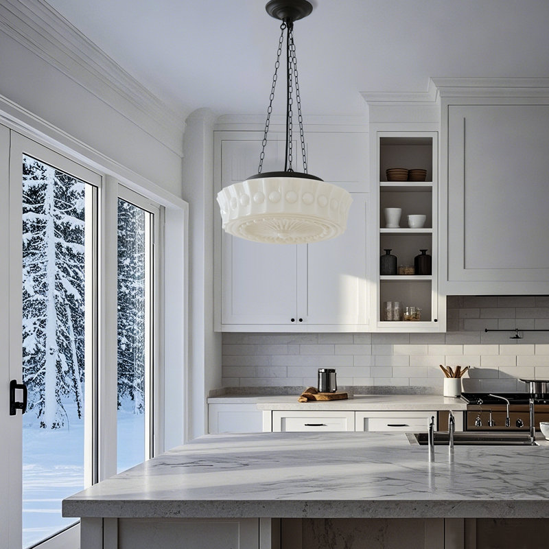 House of Hampton® Milk Glass Pendant Light | Wayfair