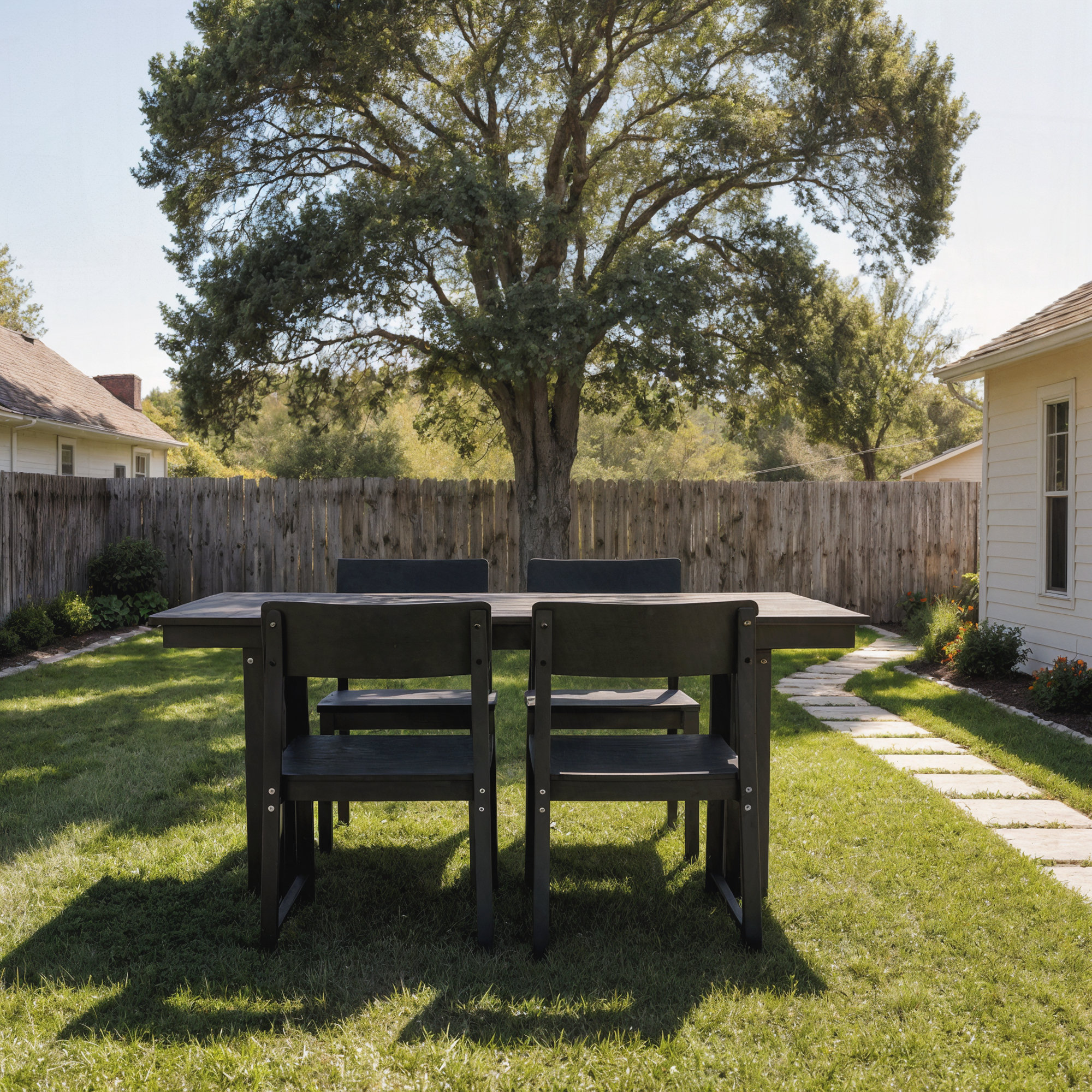 Orren Ellis HDPE Outdoor Dining Set,Weather-Resistant Patio Table with ...