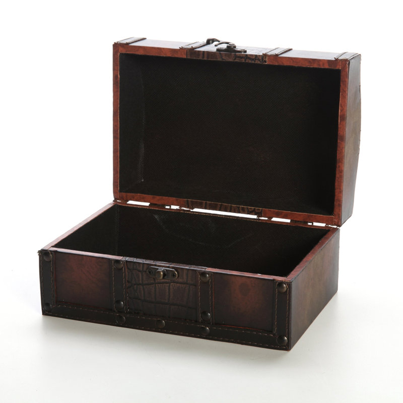 Longshore Tides Decorative Wooden Storage Box with Leather Clasp | Wayfair