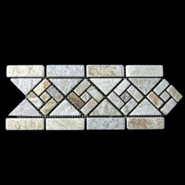 Symple Stuff Amagansett Natural Stone Mosaic Border Listello and Accent ...
