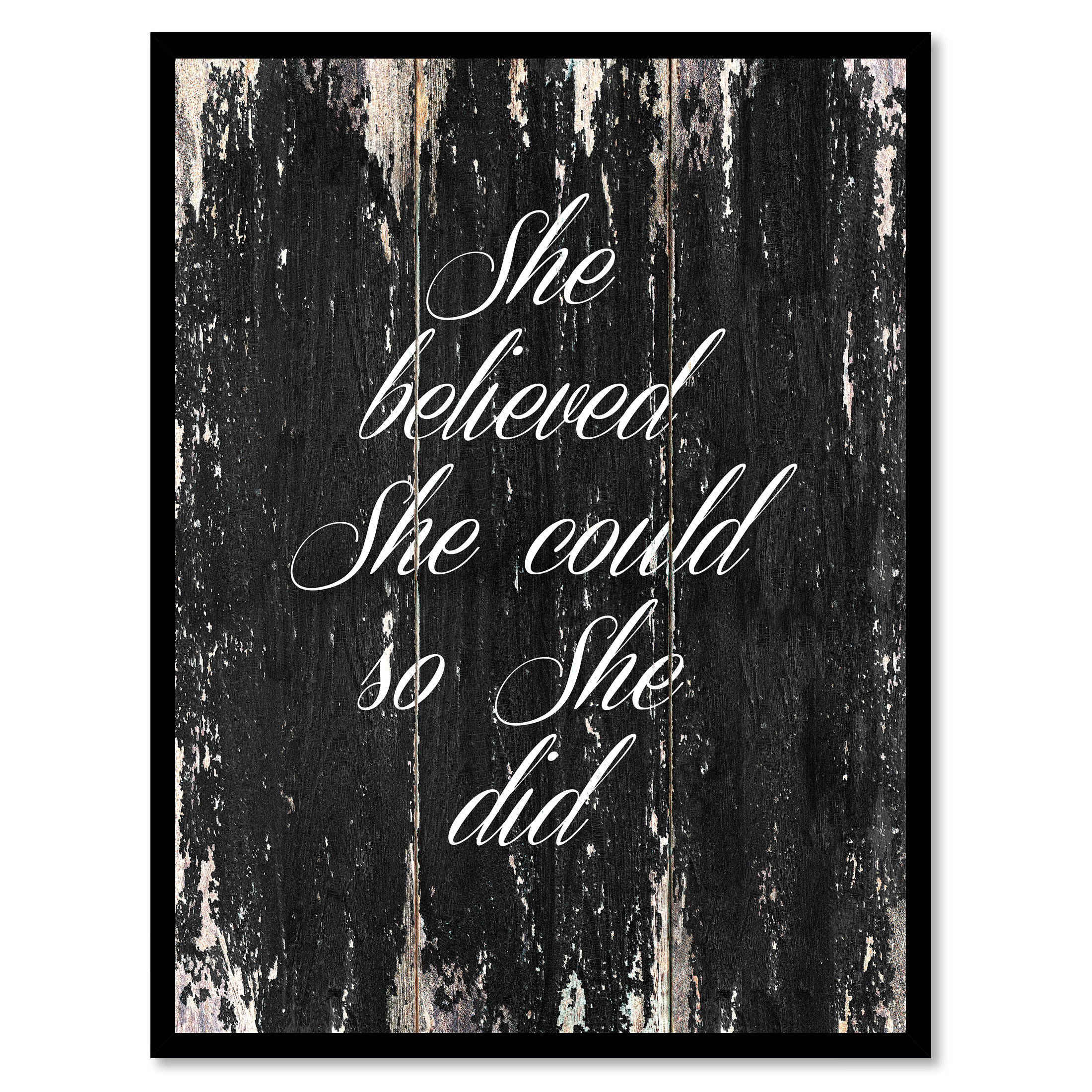 Trinx She Believe She Could So She Did - Picture Frame Print on Canvas ...