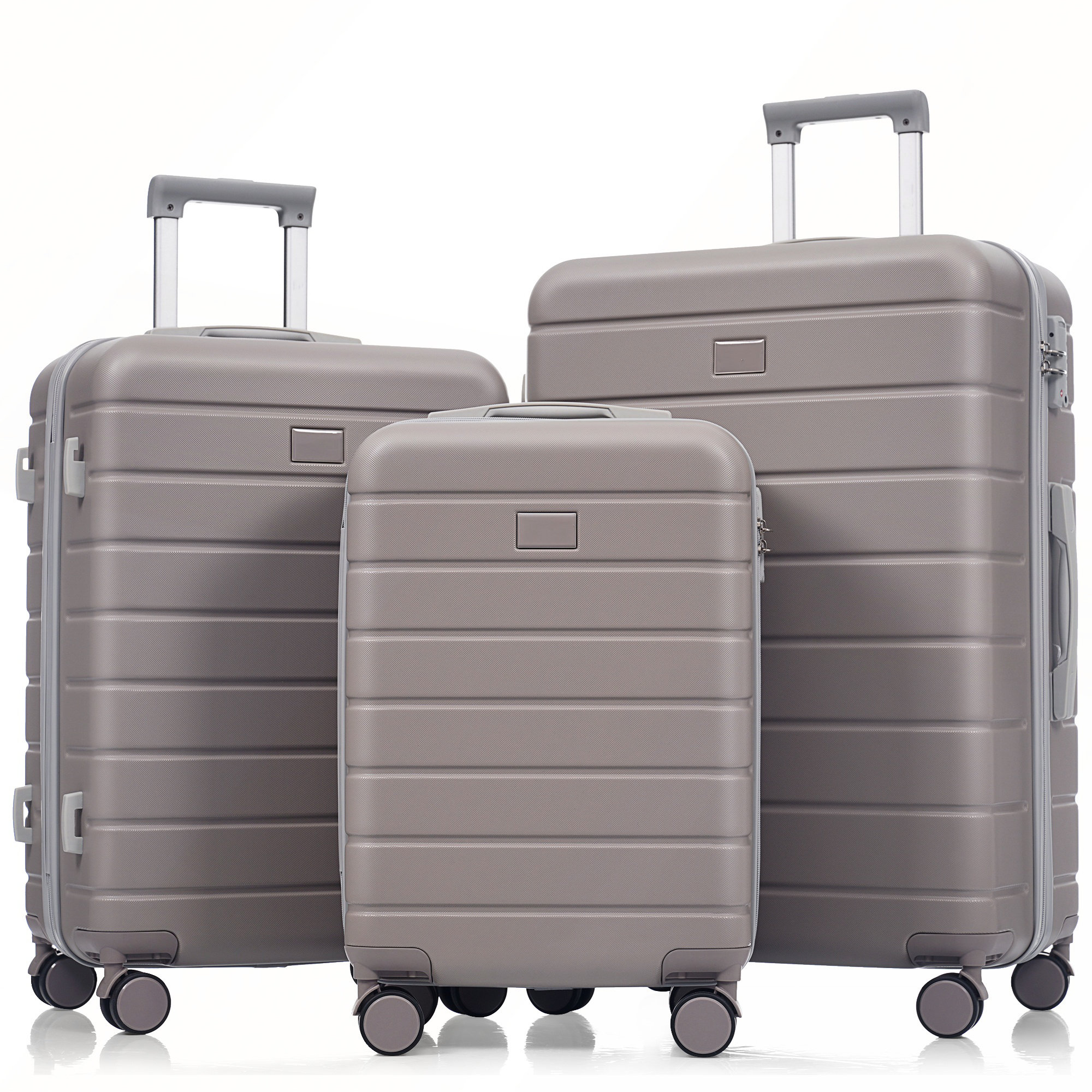 BURDOCK Premium ABS Travel Luggage Set, 3-Piece TSA Lock Suitcase ...