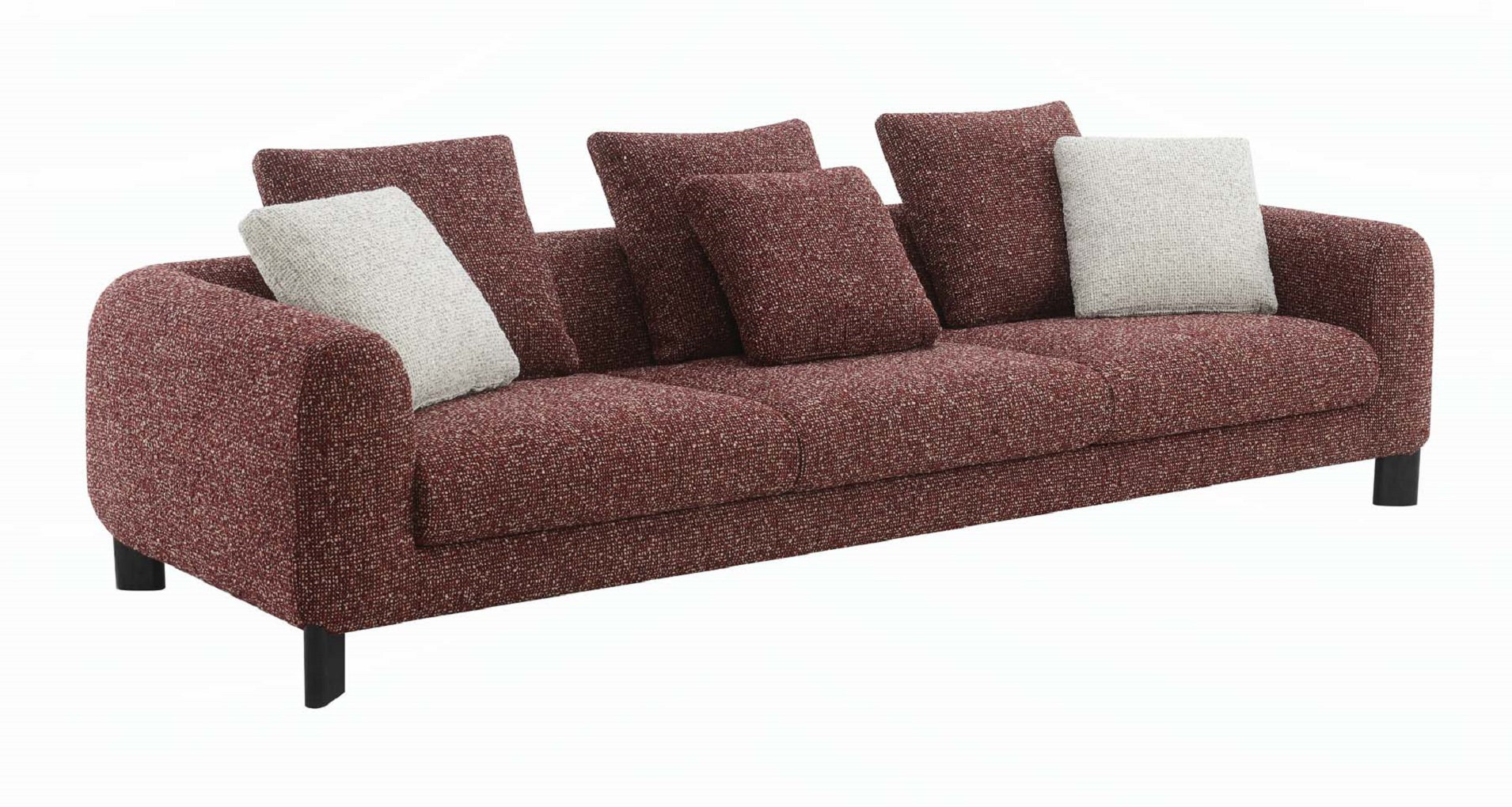 Orren Ellis Luxurious Tweed Sofa with Plush Pillows for Ultimate ...