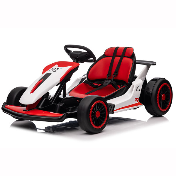 JOYRACER 24V 2WD Ride On Race Car for Kids, Drift Kart Car W/ 10Ah ...