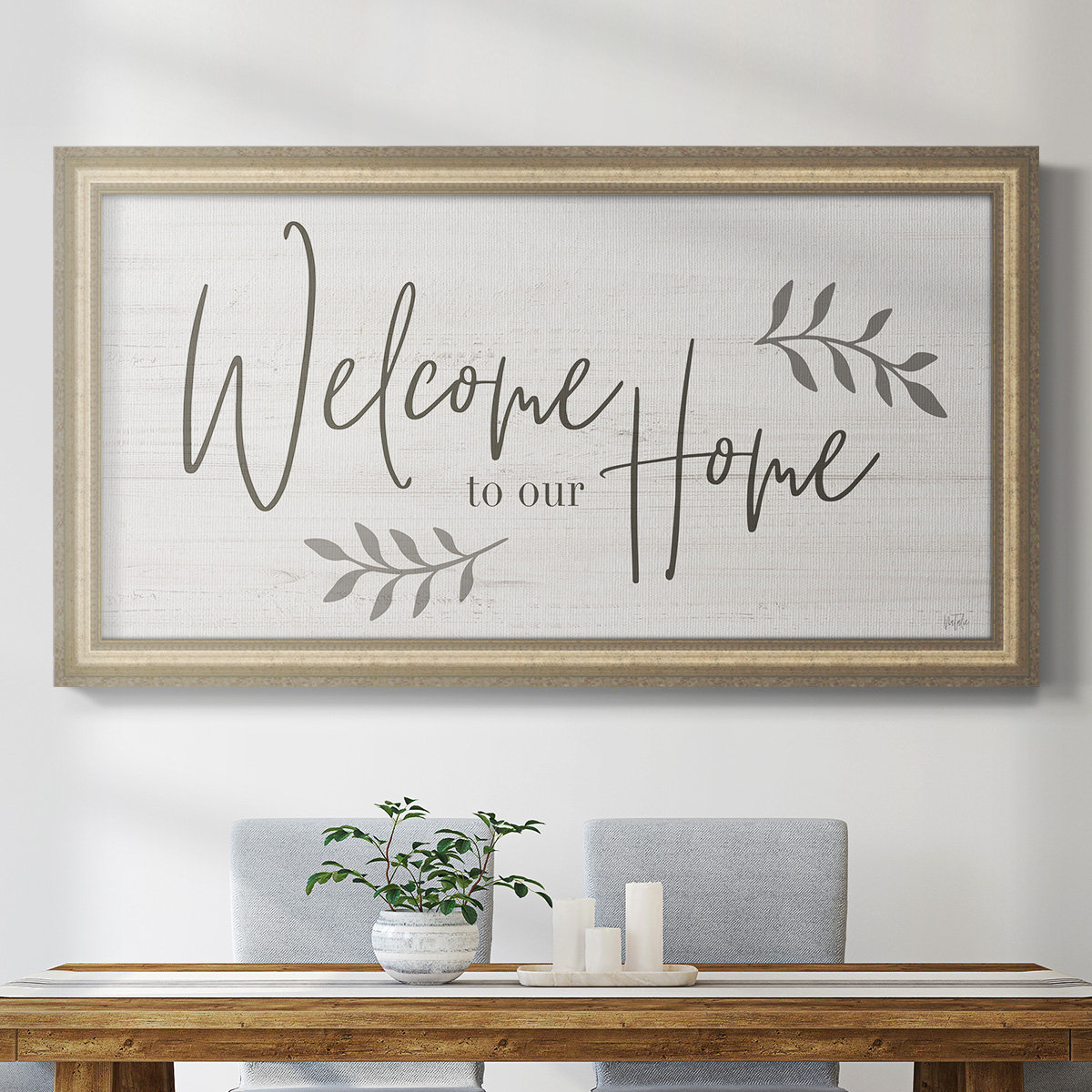 Trinx Welcome to Our Home - Single Picture Frame Print on Canvas | Wayfair
