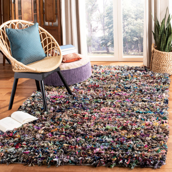Bungalow Rose Cudney Shag Hand Woven Performance Abstract Rug & Reviews ...