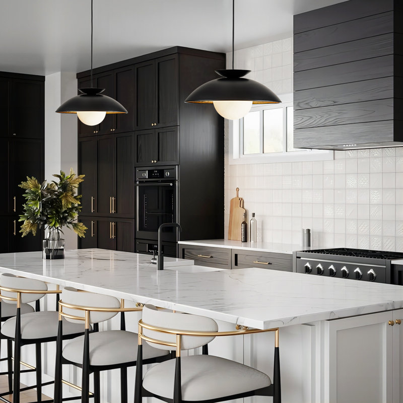 Wade Logan® Brielyn 1 - Light Dome Globe Pendant with Frosted Glass ...