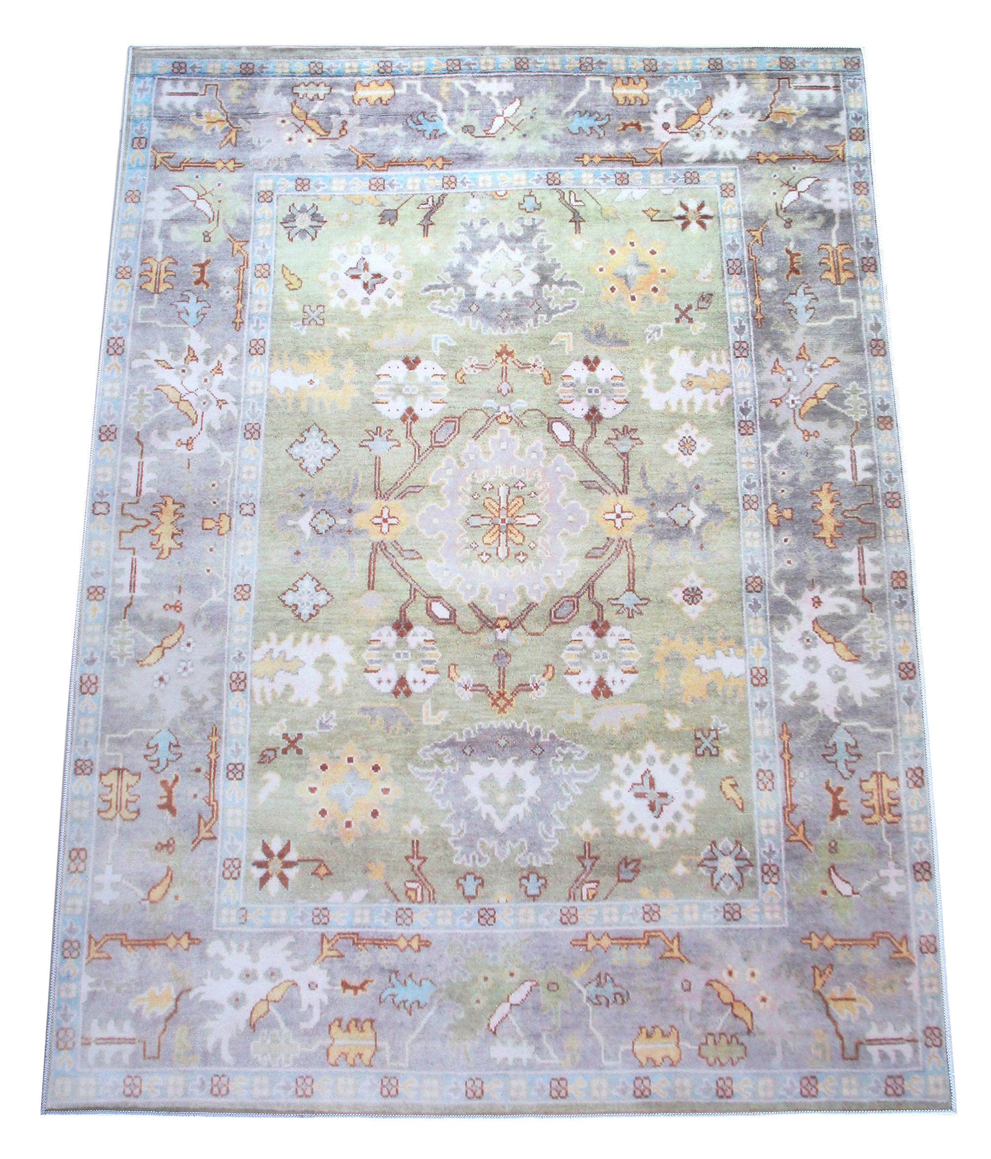 Kalili Rugs Modern Green Oushak Machine Washable Runner with Built-in ...