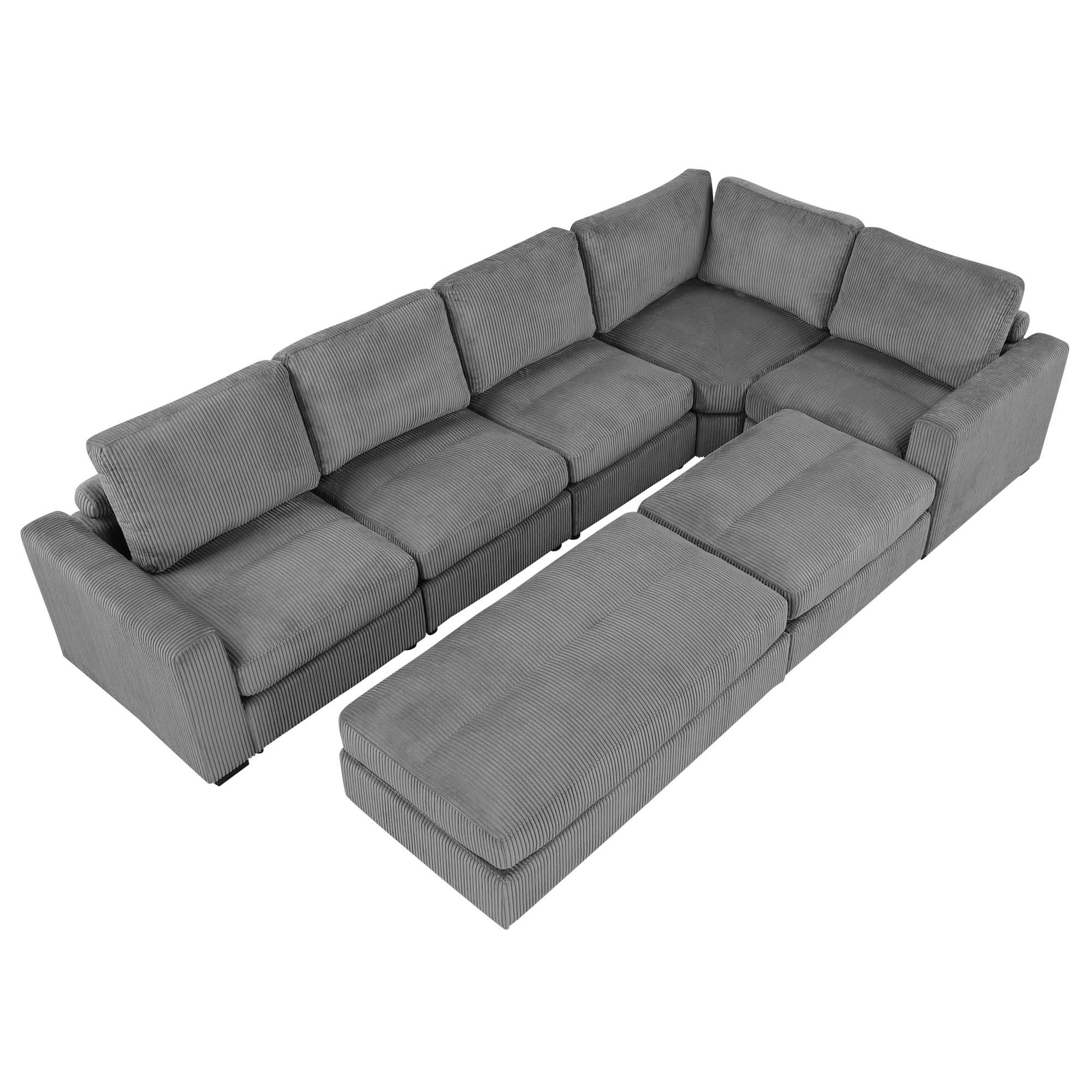 Latitude Run® 121.3" Sectional Couch Sofa Bed Modular Sofa with Two ...