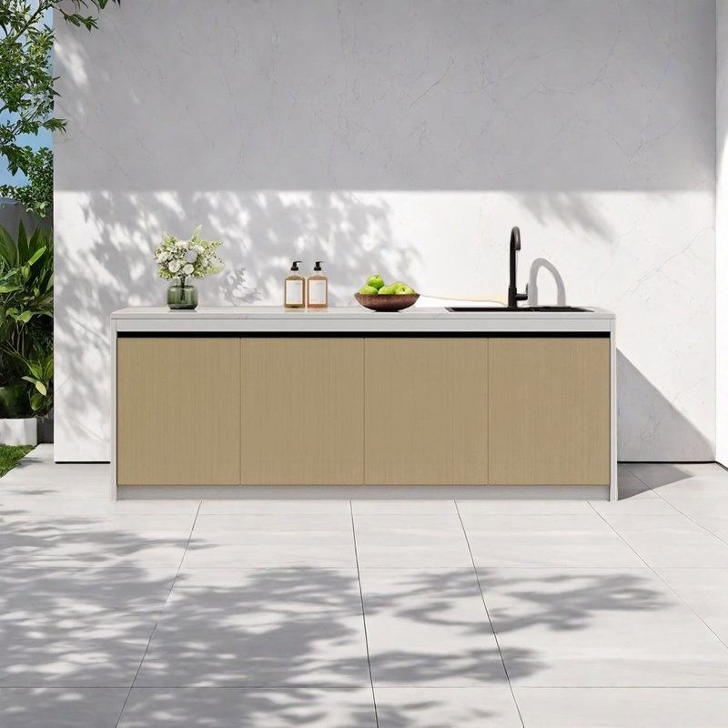 MAJBIT All-Weather Aluminum Wash Basin with Stone Counter | Wayfair