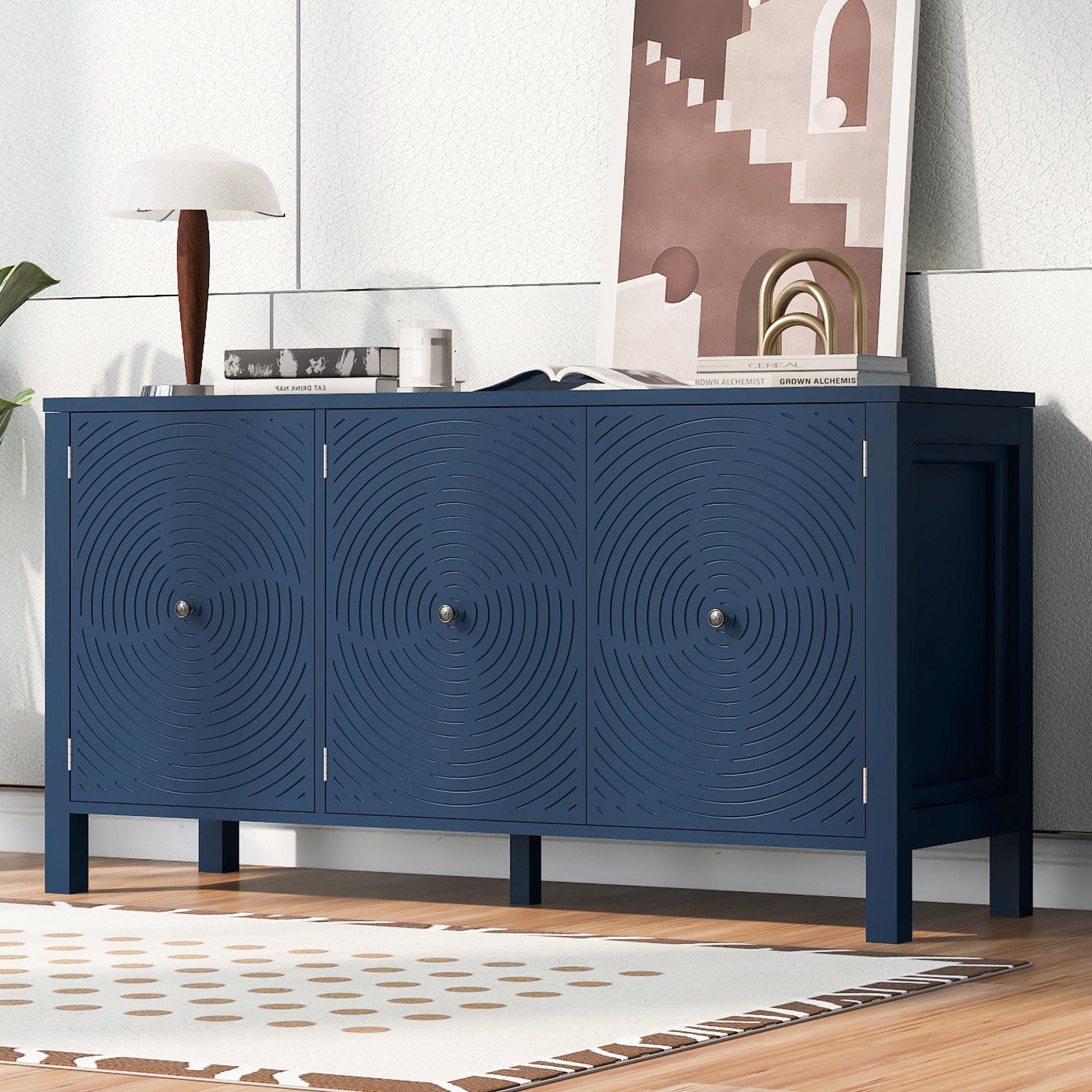 Latitude Run® Sideboard with curved swirl patterned doors | Wayfair