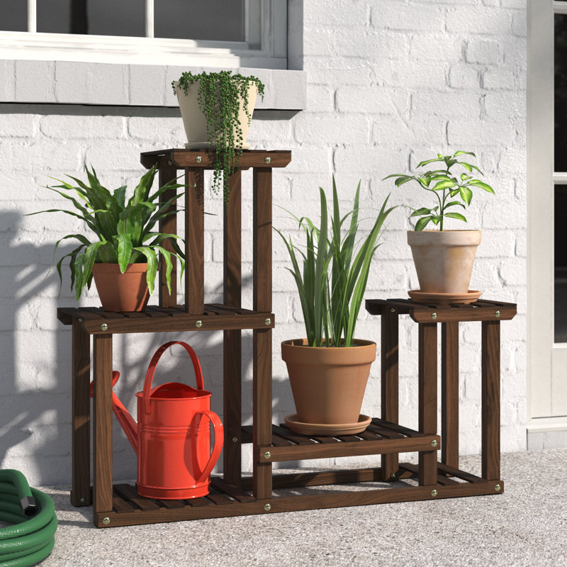 Freeport Park® Bella 4 Tier Fir Wood Plant Display Stand & Reviews ...