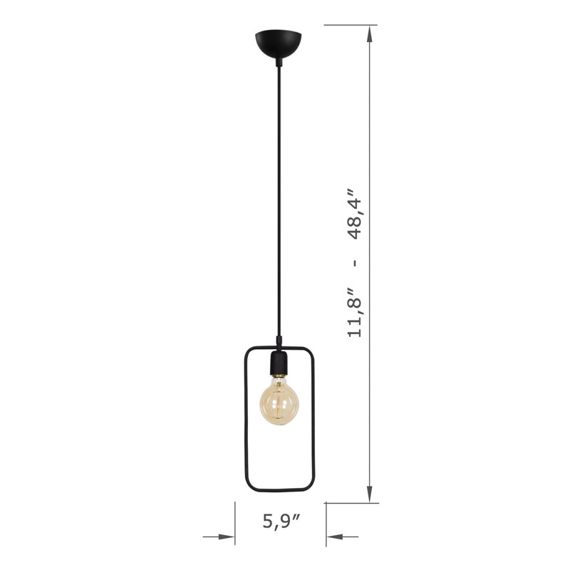 Ivy Bronx Adjustable Height Rectangle Single Pendant | Wayfair