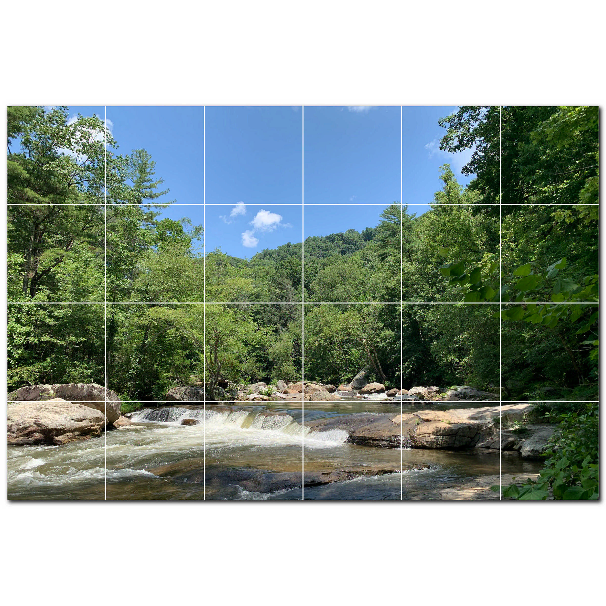 Picture-Tiles.com 36" x 24" Ceramic River Photo Decorative Mural Tile ...