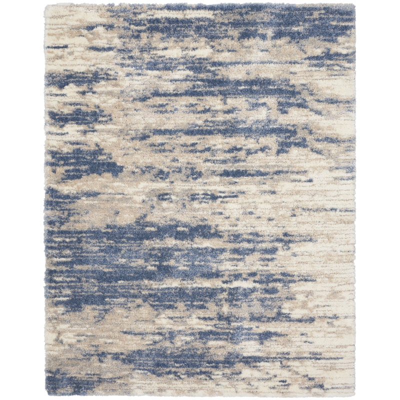 Nourison Dreamy Shag 7'10" X 9'10" Light Blue Grey Shag Indoor Rug ...