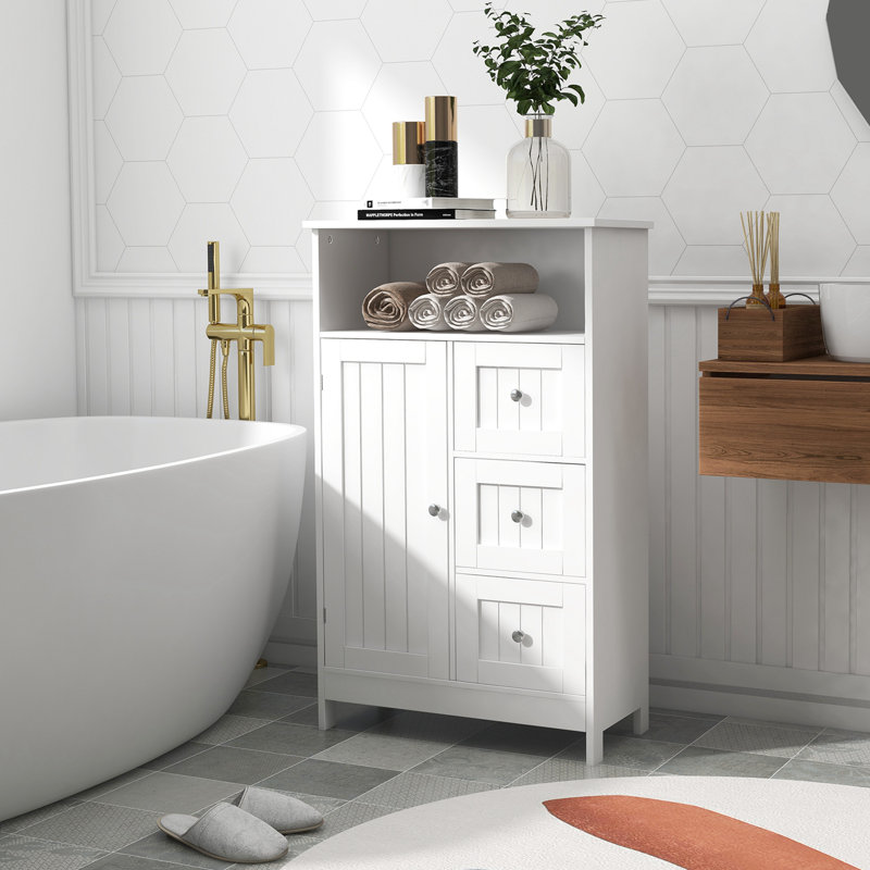 Lipoton Bathroom standing storage cabinet with 3 drawers and 1 door ...