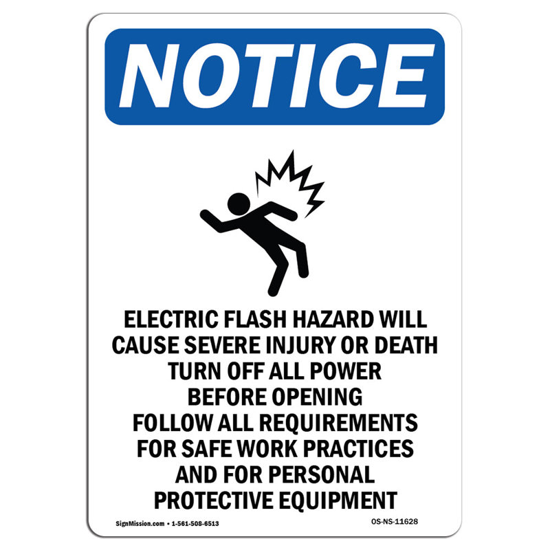 SignMission Notice Electric Flash Hazard Sign - Wayfair Canada