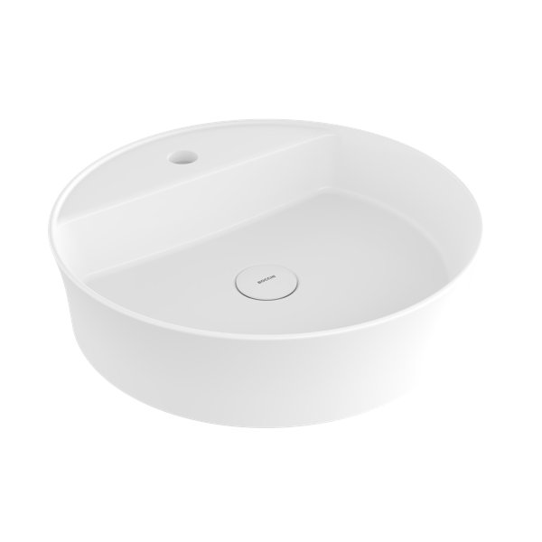Bocchi Sottile Slim Line 45mm L x 45mm W Gloss White Ceramic Circular ...