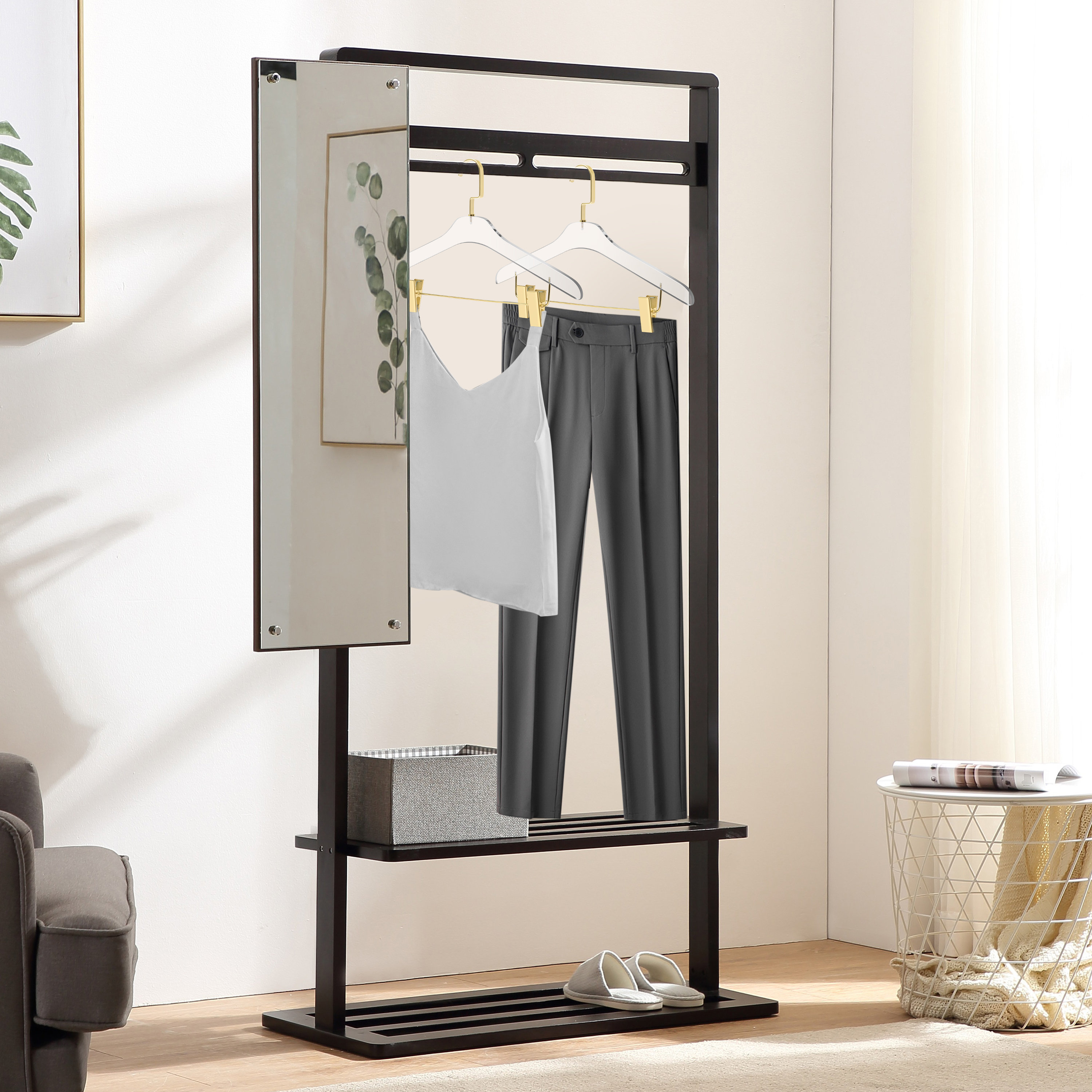 Quality Hangers Acrylic Hangers With Clips for Skirt/Pants | Wayfair