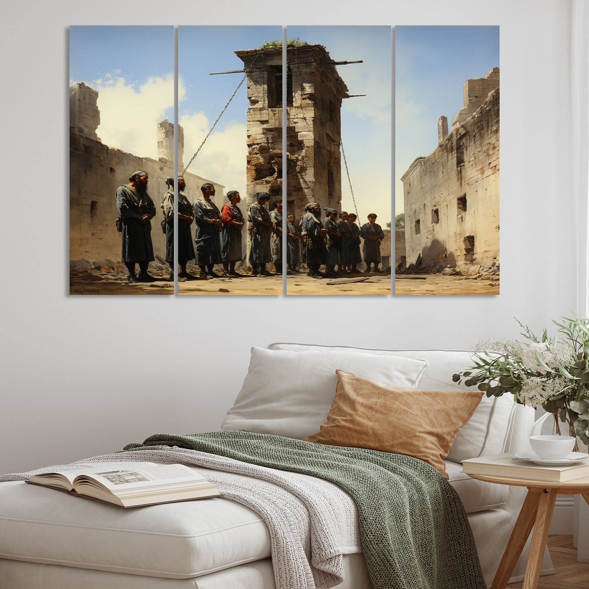 Design Art Beige Blue Mexico Art The Execution - Mexican Art Canvas ...