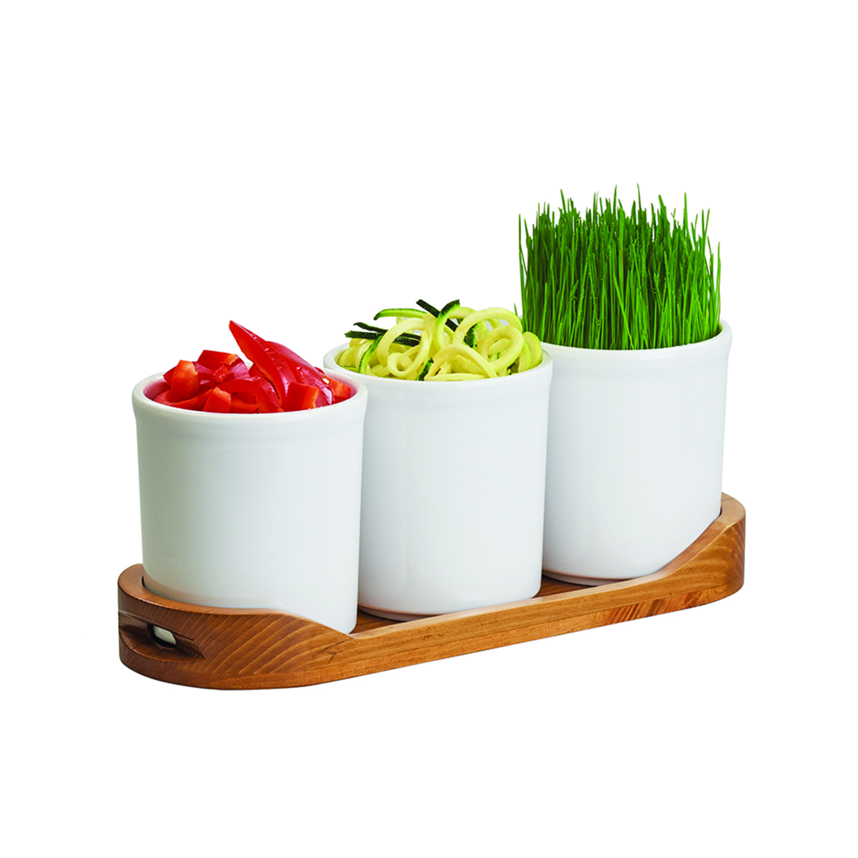 Cal-Mil Madera Cylinder Tray with 32 Oz. Melamine Jars | Wayfair