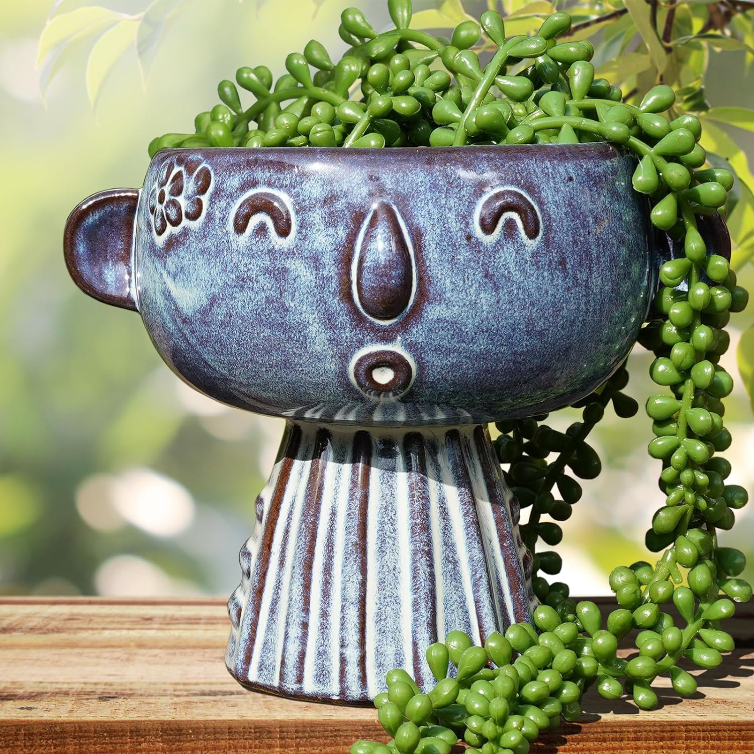 Dakota Fields The 7 Inch Face Planter Cute Head Flower Pot Ceramic ...