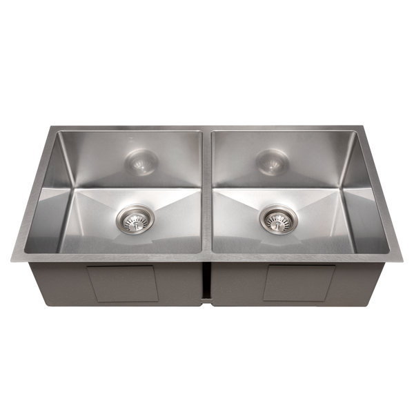 ZLINE Kitchen and Bath ZLINE 36 in. Anton Undermount Double Bowl Satin ...