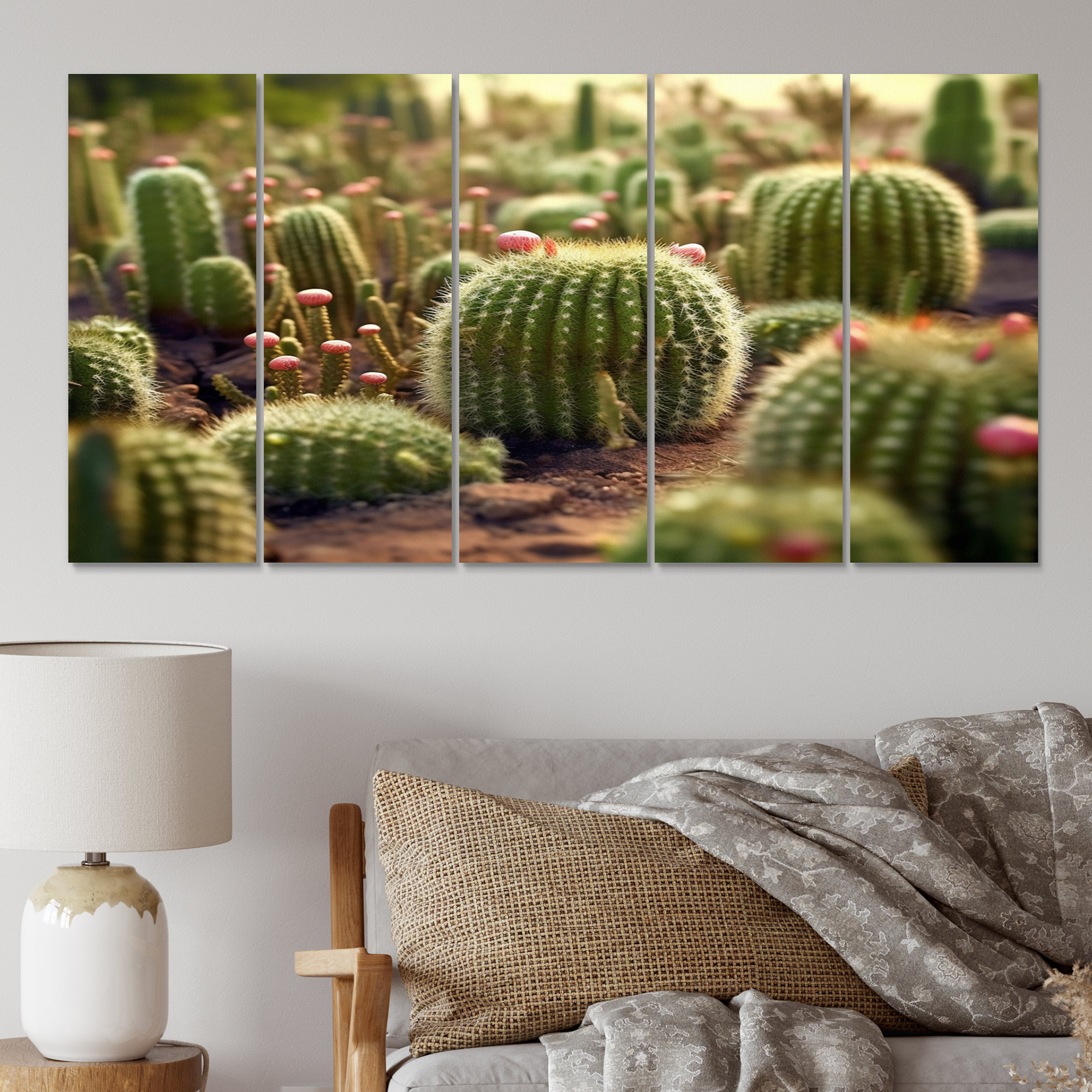 Union Rustic Cactus Perfection Sunrise I - 5 Piece Wrapped Canvas Print ...
