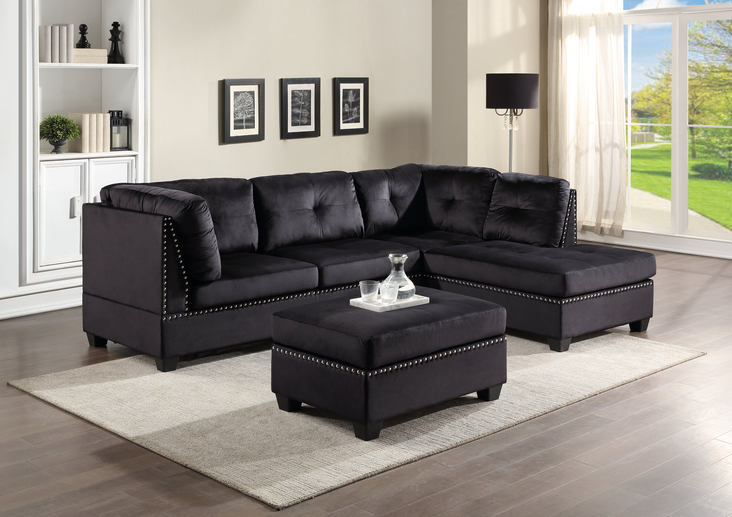 Latitude Run® Robinne Stone Sectional With Ottoman | Wayfair