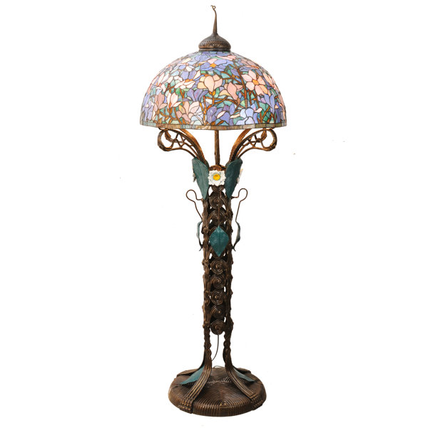 Meyda Lighting Tiffany Magnolia Nouveau Floral 73" Floor Lamp | Wayfair