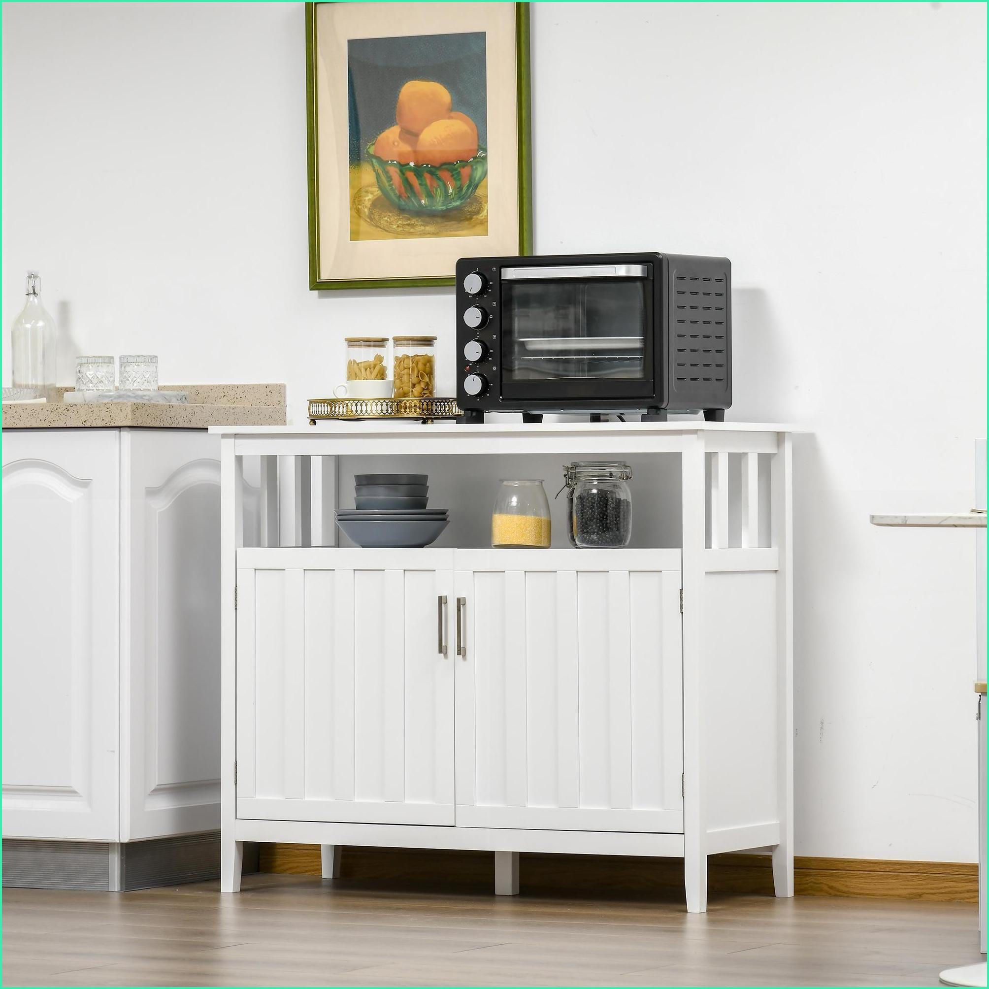 Latitude Run® Sideboards, Modern White MDF Buffet with 2 Doors ...