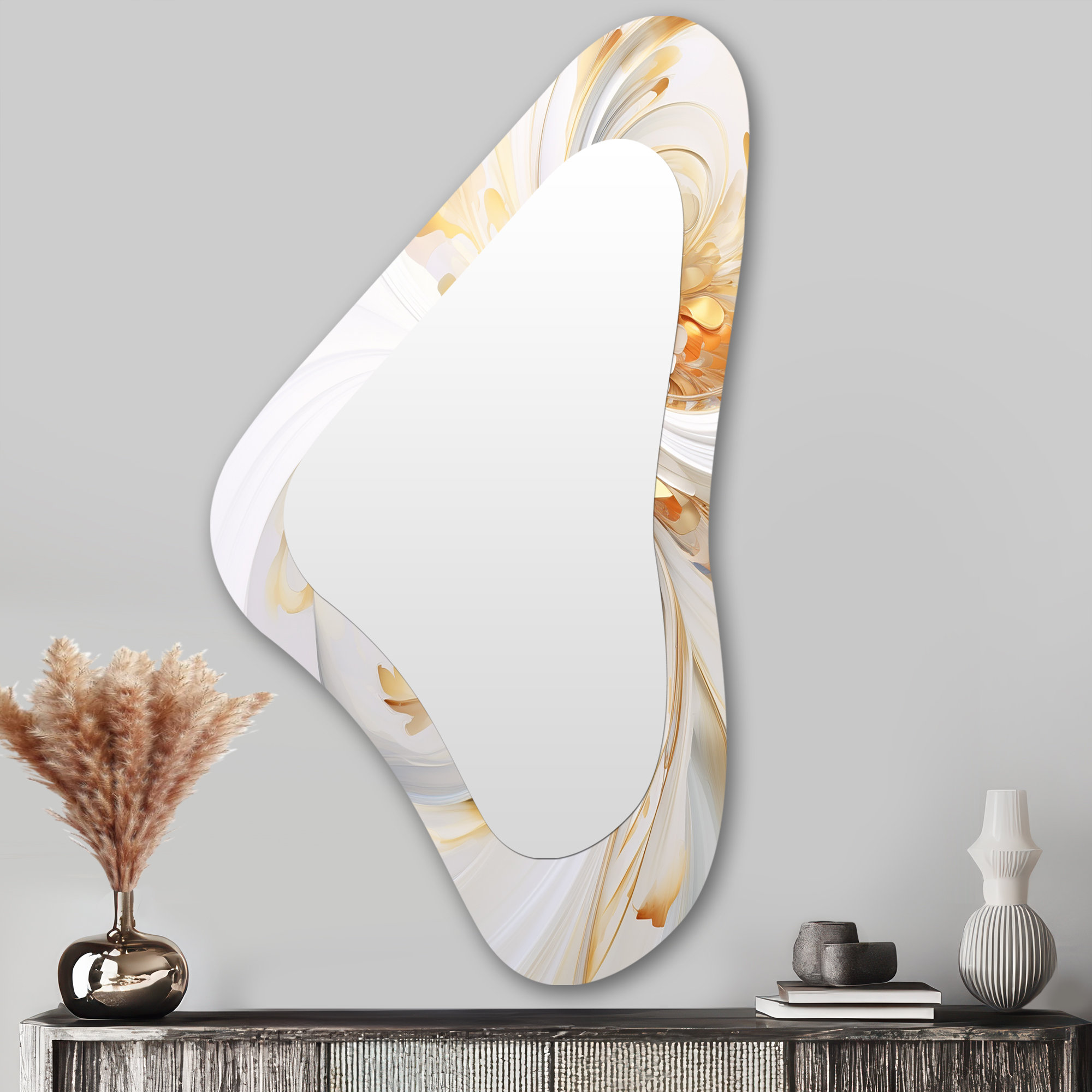 Ivy Bronx Delicate Touches Of Gold - Abstract Spiral Asymmetrical ...