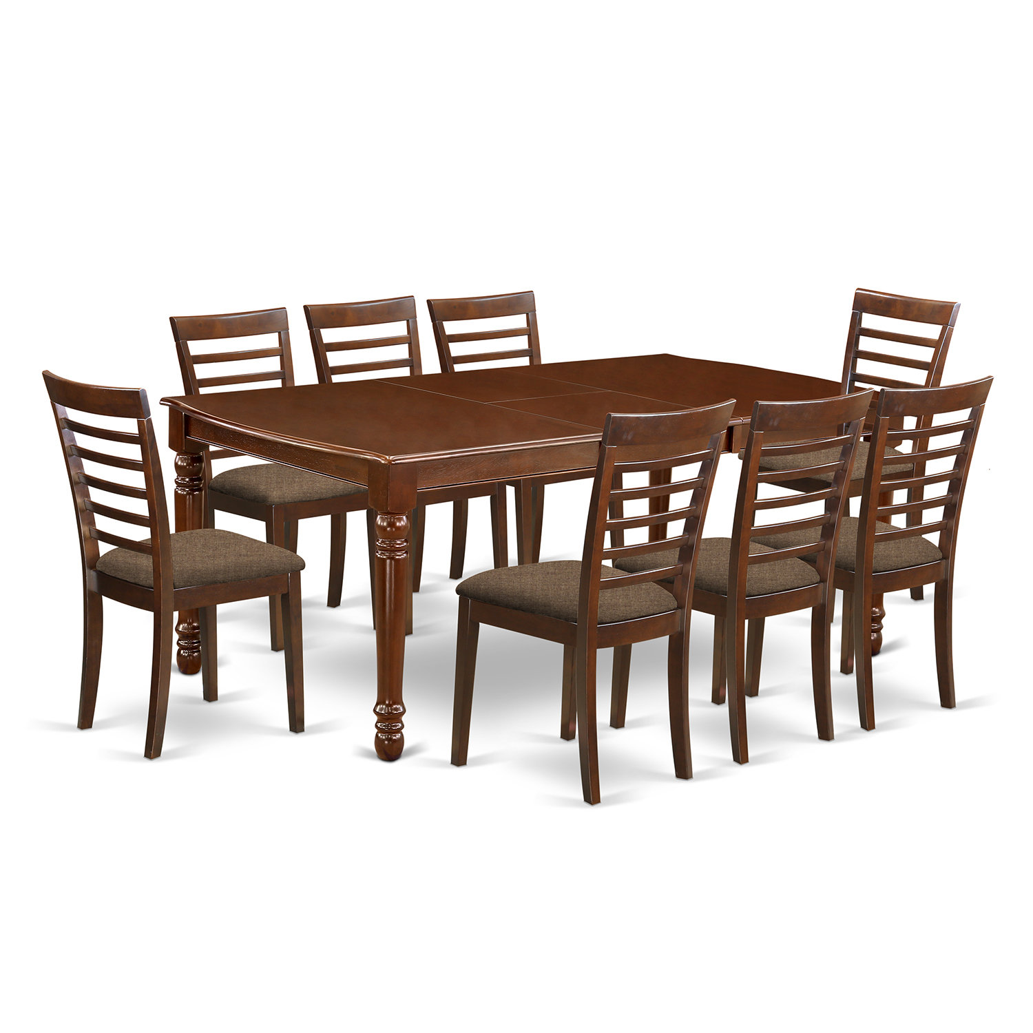 Alcott Hill® Karon 9 - Piece Ruberwood Solid Wood Dining Set | Wayfair