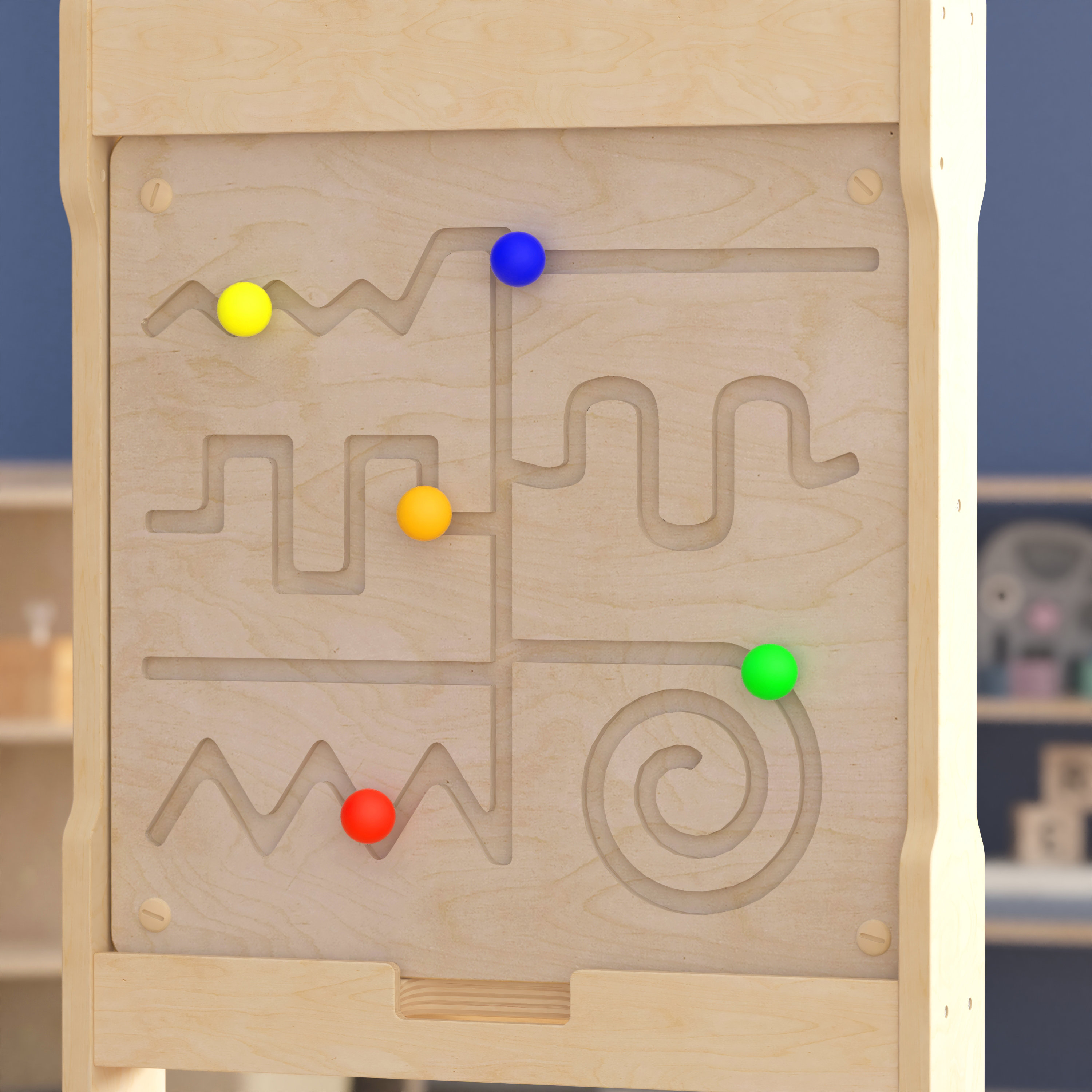 Bright Beginnings Commercial Grade Wooden Maze Motor Skills STEAM Wall ...