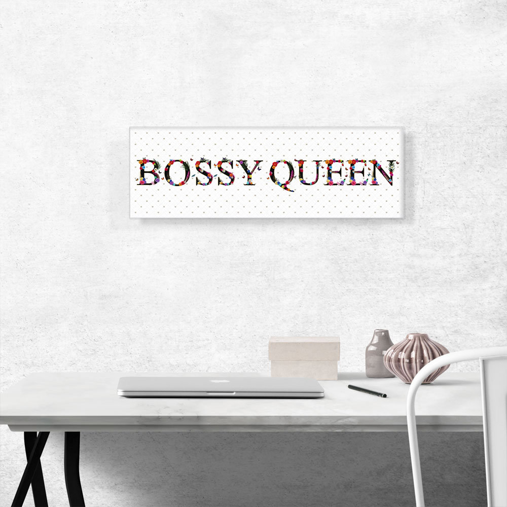 ARTCANVAS BOSSY QUEEN - Wrapped Canvas Panoramic Textual Art Print ...