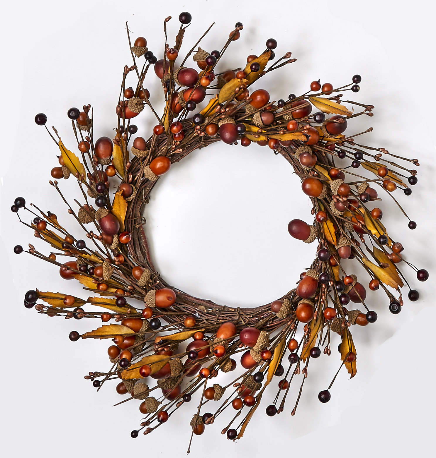 Charlton Home® 14" Fall Acorn & Leaf Wreath & Reviews | Joss & Main