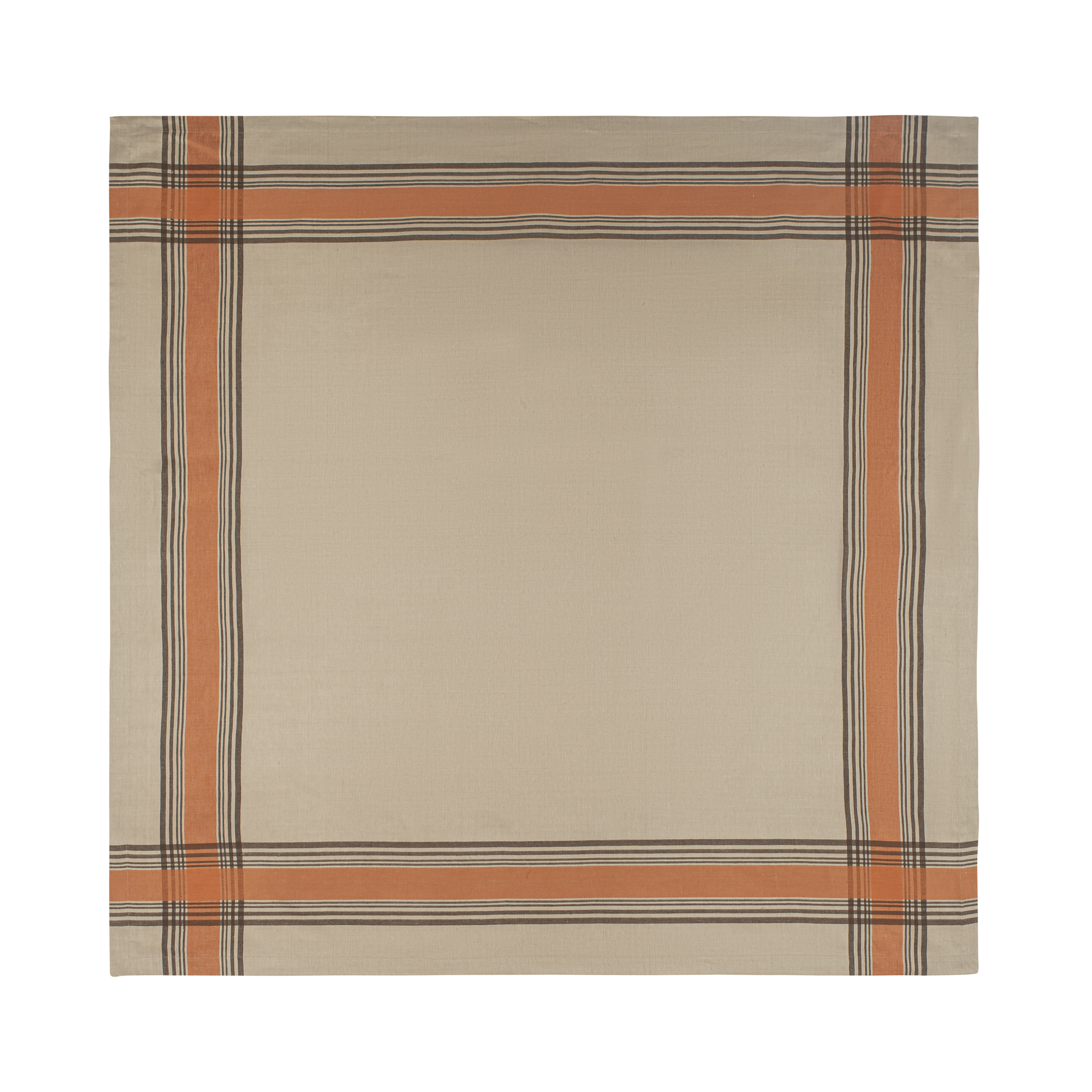 French Home Linen Boulevard Tablecloth - Tan, Terracotta and Chocolate ...