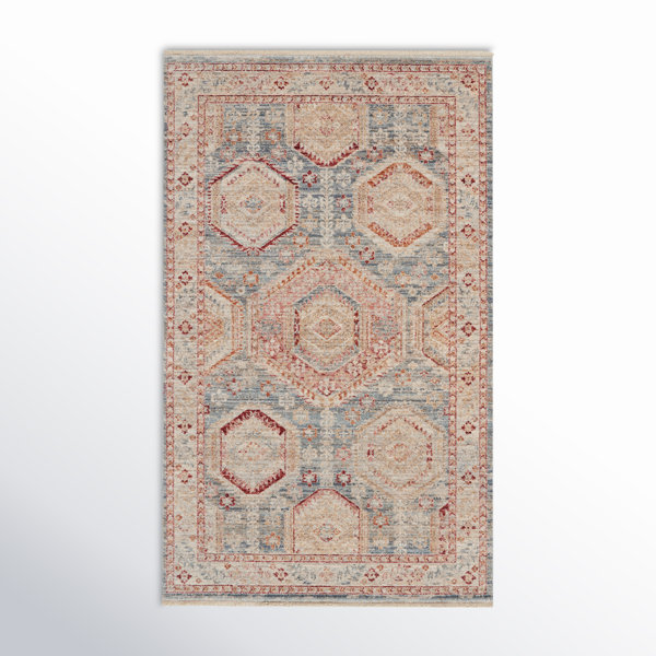 Whitney Blue/Cream Rug & Reviews | Birch Lane