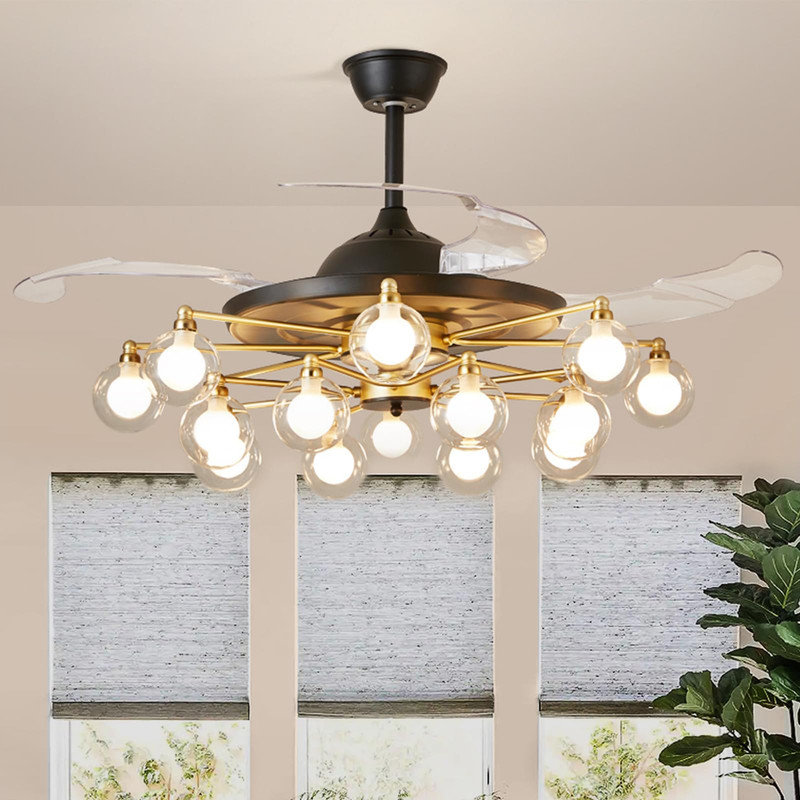Mercer41 Ingelta Ceiling Fan with 12 Light Kit | Wayfair