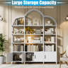 Mercer41 Triple Wide 5 Tier Tall Arched Bookshelf And Bookcase With 3 ...