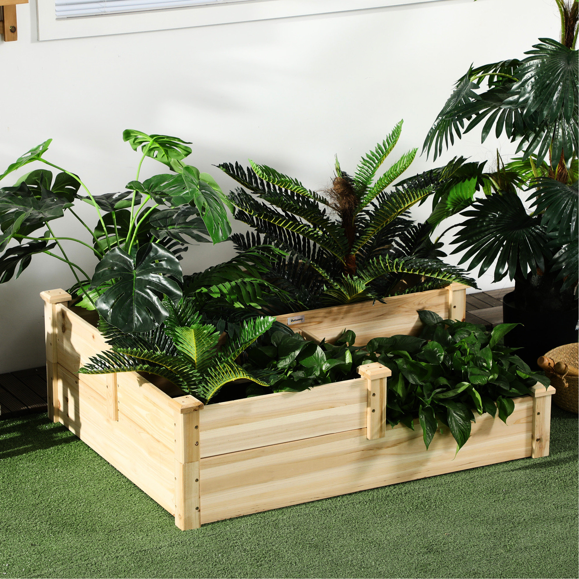 Ophelia & Co. Garden Planter, 3 Tier Raised Wooden Bed For Herbs, 42.5 ...