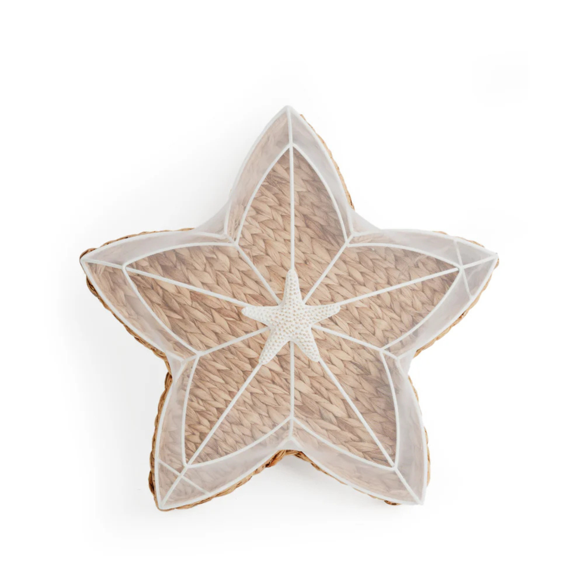 Dakota Fields Handwoven Water Hyacinth Star Tray With Mesh Food Cover ...
