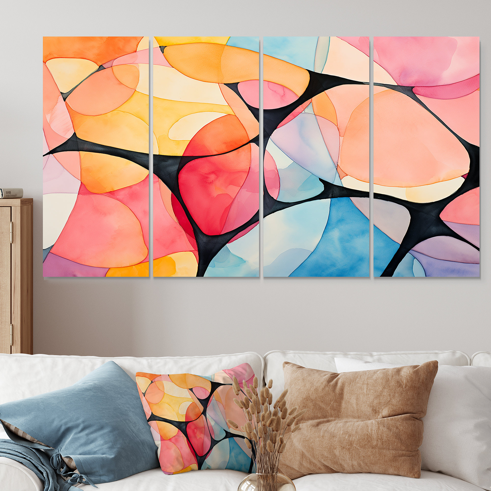 Latitude Run® Geometric Soft Colors Tiles IV - Abstract Geometric 4 ...