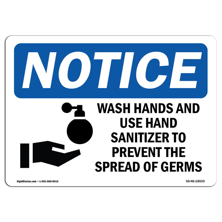 SignMission Wash Hands and Use Hand Sanitizer Sign with Symbol | Wayfair