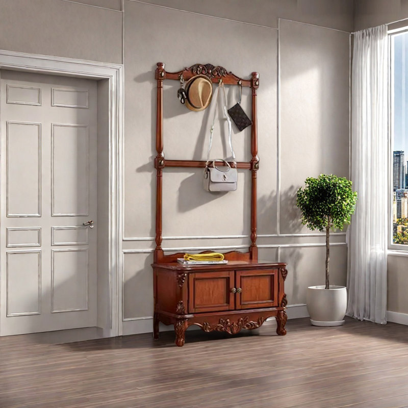 Elegant Home Furnishings.s Vintage Solid Wood Hall Tree | Wayfair
