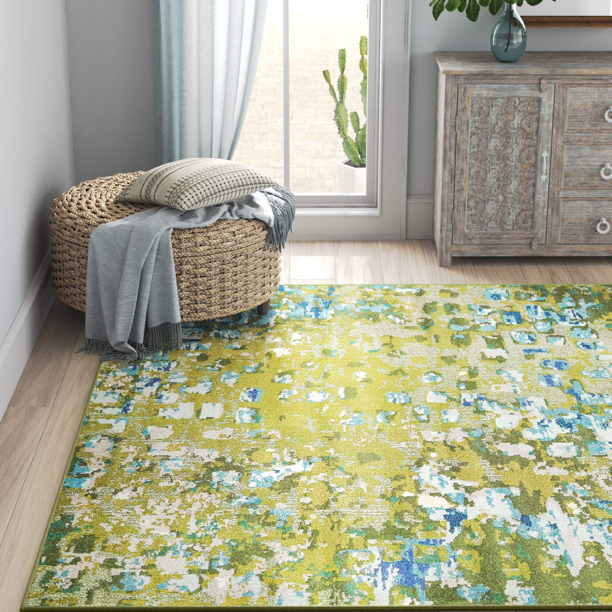 Wrought Studio Auyeung Abstract Indoor Rug & Reviews | Wayfair